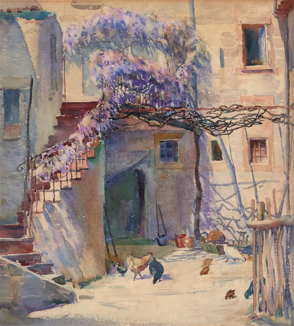 Ralph Todd | Country Courtyard & Chickens | MutualArt