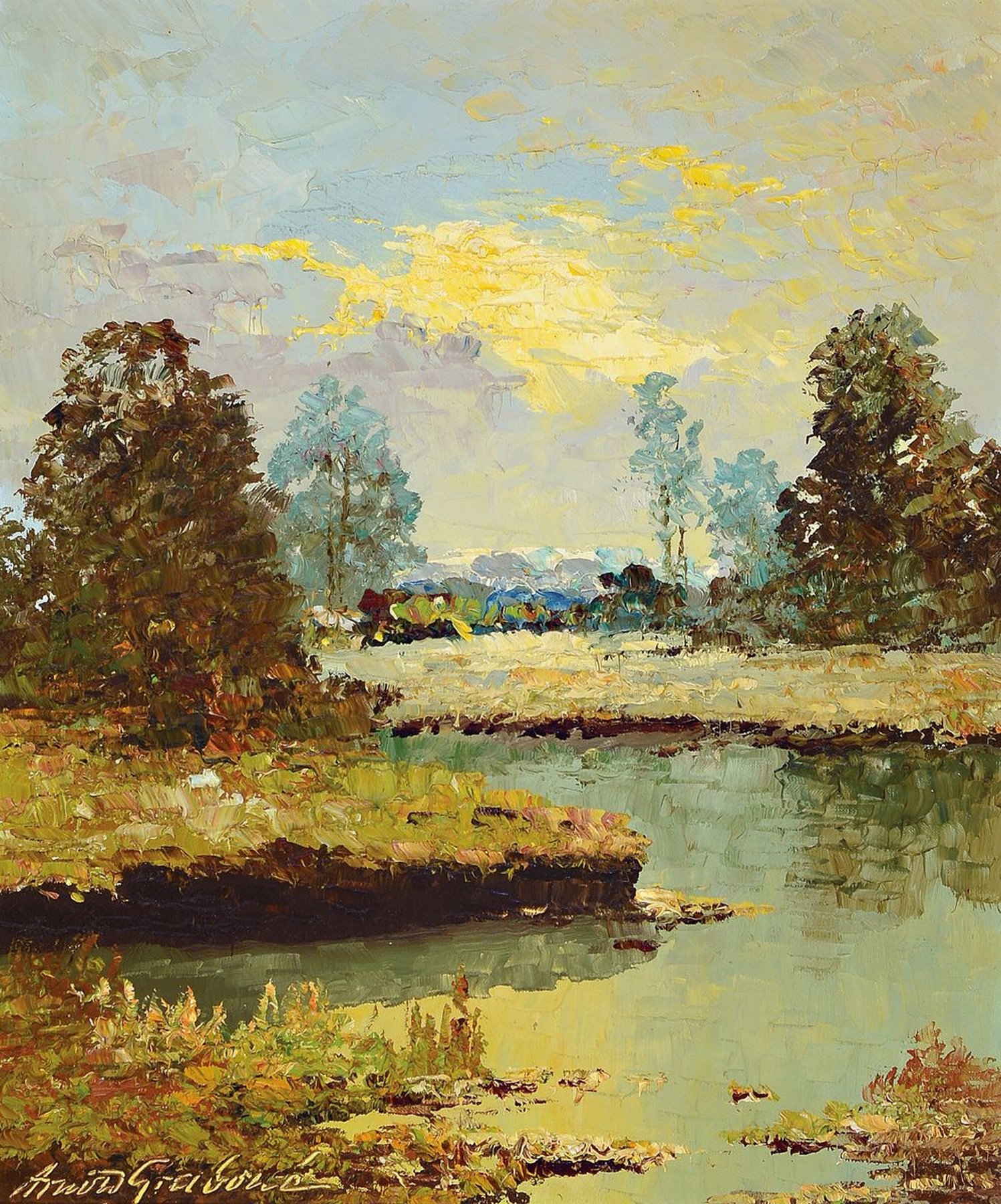 Georg Arnold-Graboné | Foehn evening in Moos near Murnau | MutualArt