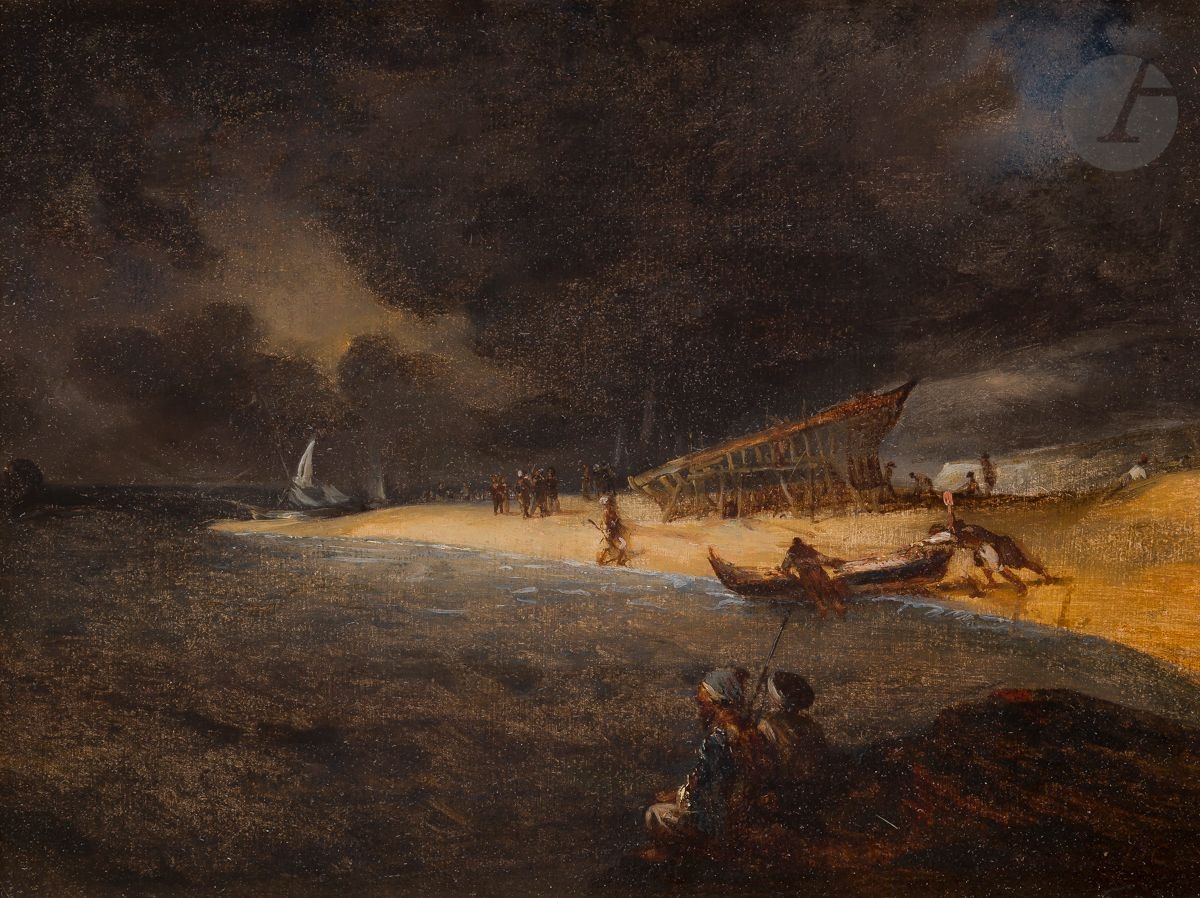 Alexandre-Gabriel Decamps | Oriental Family by the Riverside | MutualArt