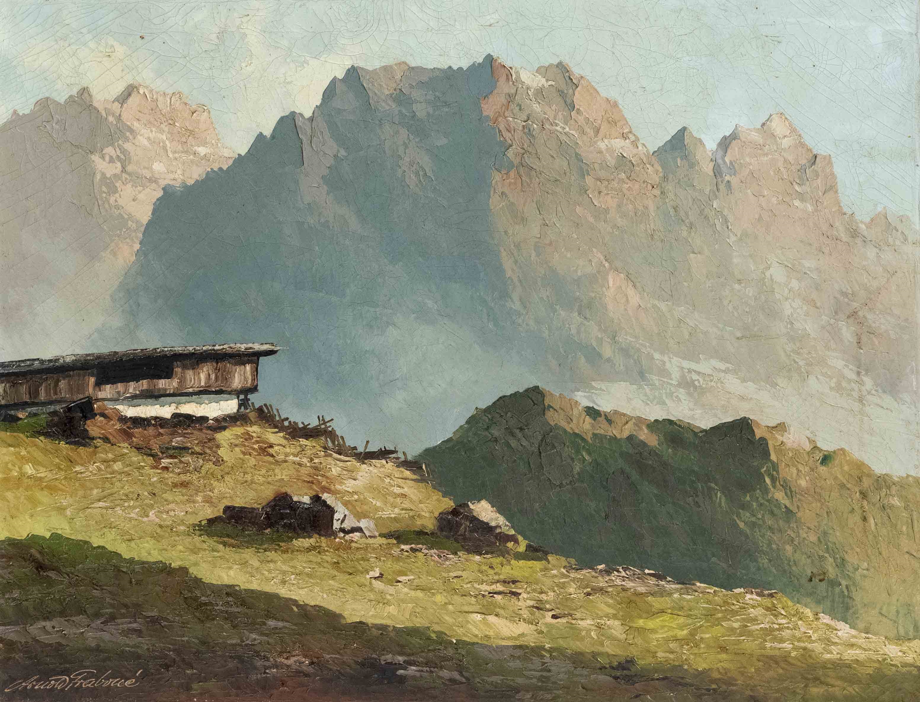 Georg Arnold-Graboné | High pasture with farmstead in the sunshine ...