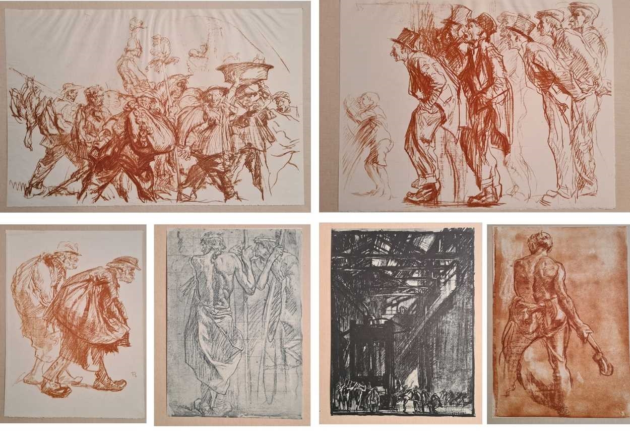 Frank William Brangwyn | 4 Works : Studies of workmen | MutualArt