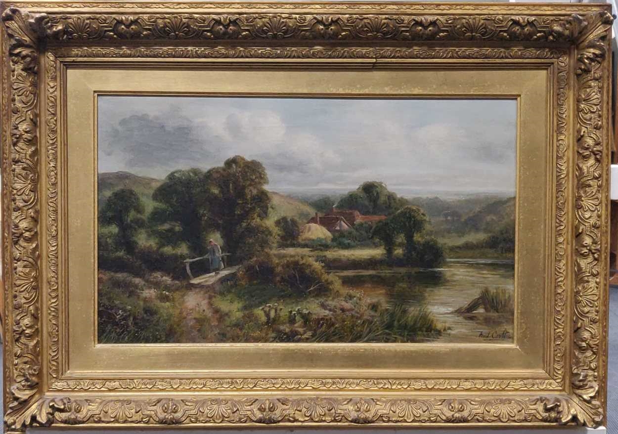 Frederick Carlton | A pair - figures on a woodland path and a figure on ...