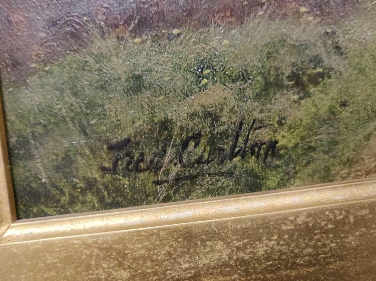 Frederick Carlton | A pair - figures on a woodland path and a figure on ...