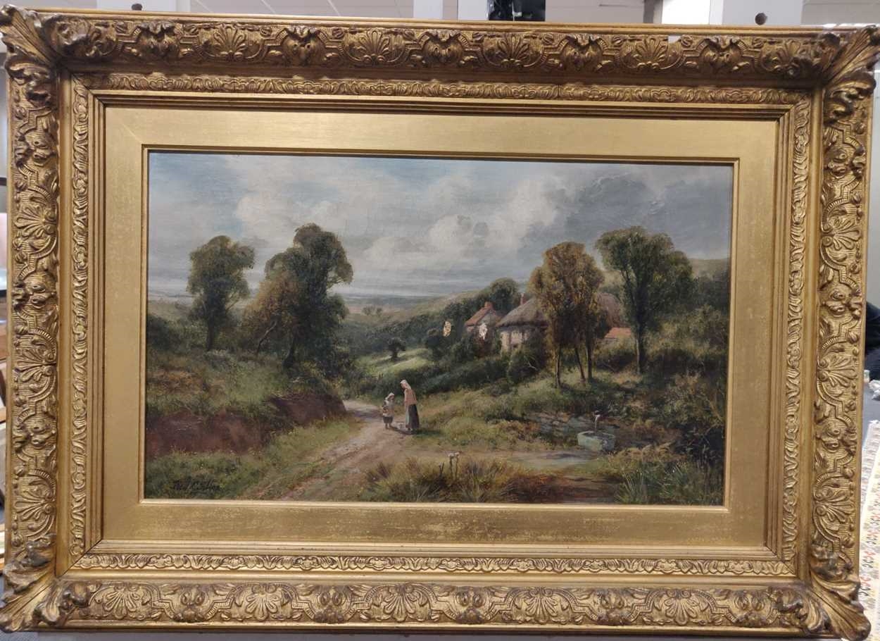 Frederick Carlton | A pair - figures on a woodland path and a figure on ...