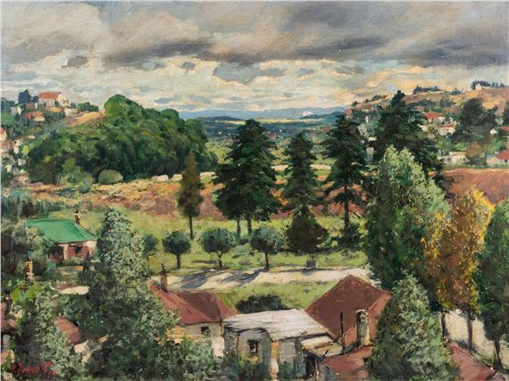 Victor Ivanoff | VIEW OF HOUSES AND TREES | MutualArt