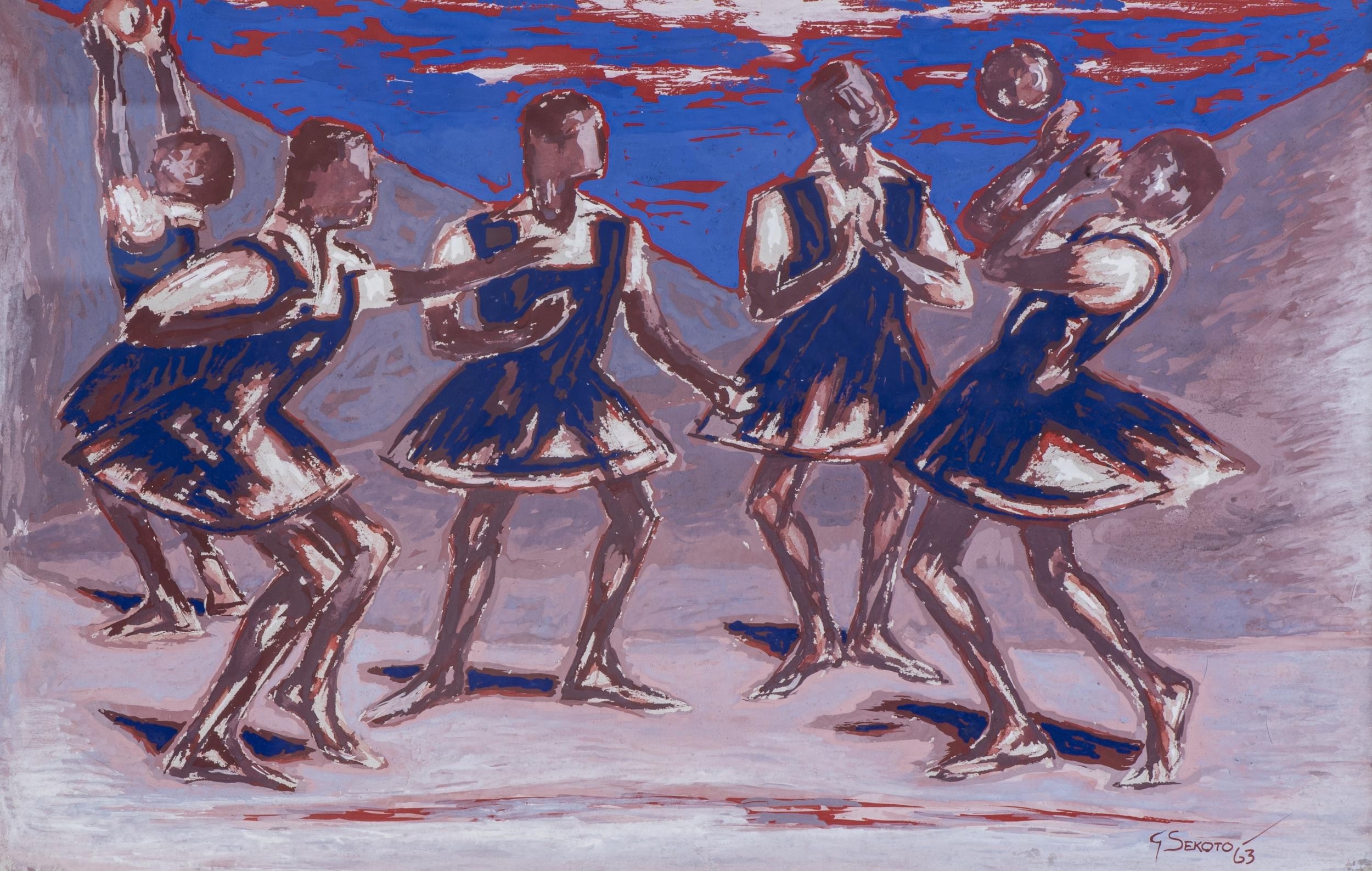 Gerard Sekoto | GIRLS PLAYING (1939) | MutualArt