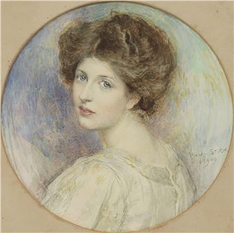 Henry John Stock | Portrait of Emilie Agnes Chamberlain | MutualArt