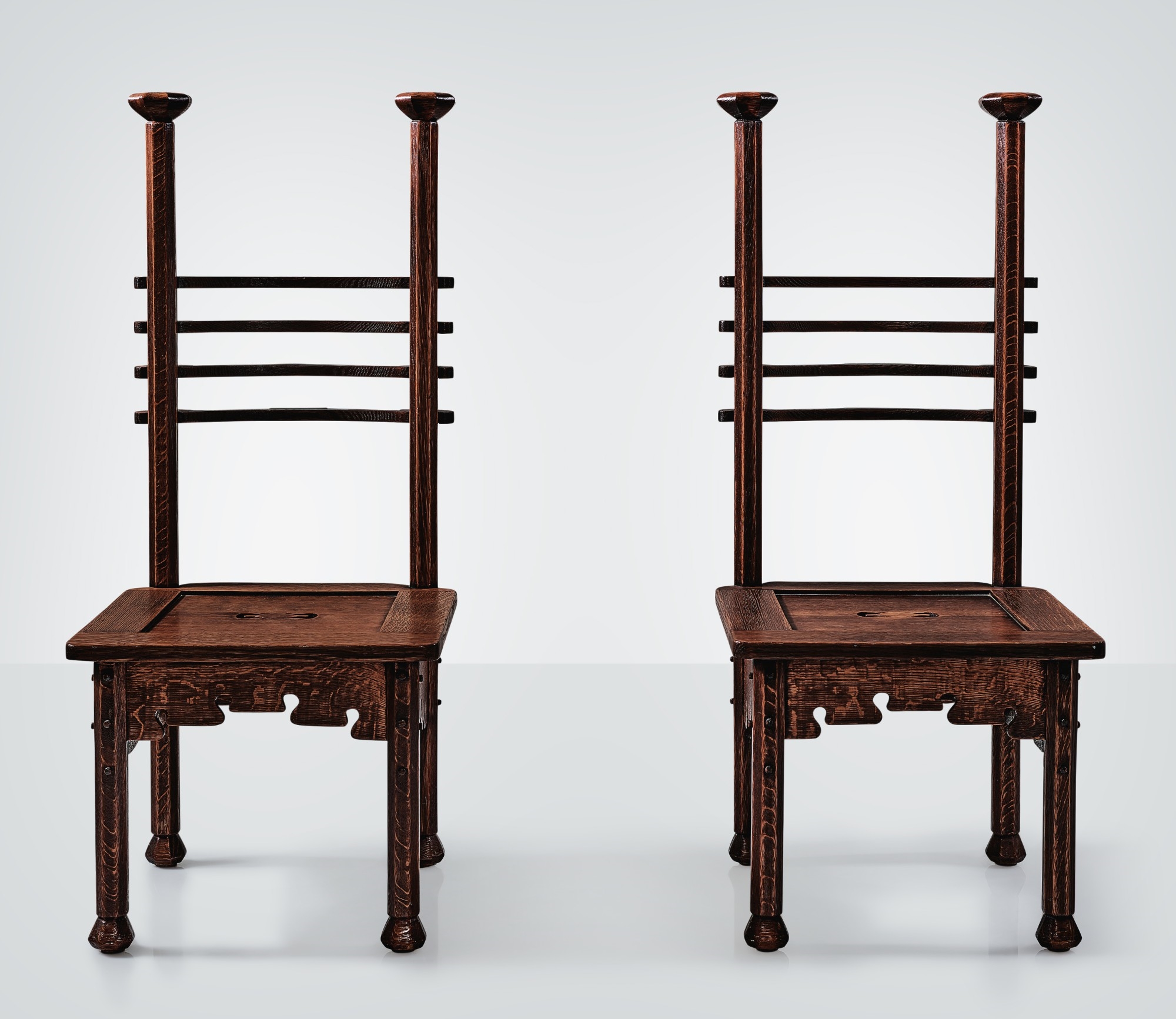Charles Rohlfs | Pair of Ladder Back Chairs (1901) | MutualArt