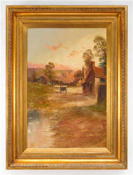 Joel Owen | Landscape with Houses and Horse and Wagon | MutualArt