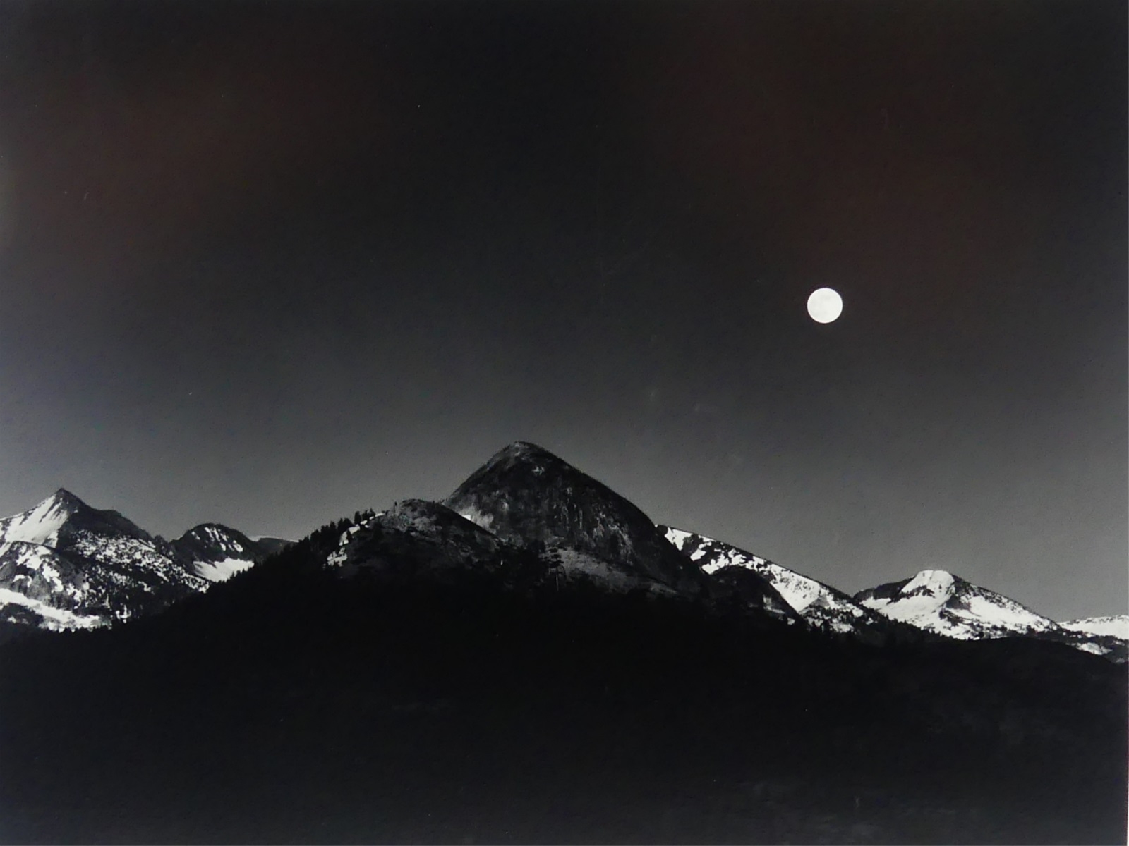 Ansel Adams | Moonrise from Glacier Point, Yosemite National Park ...