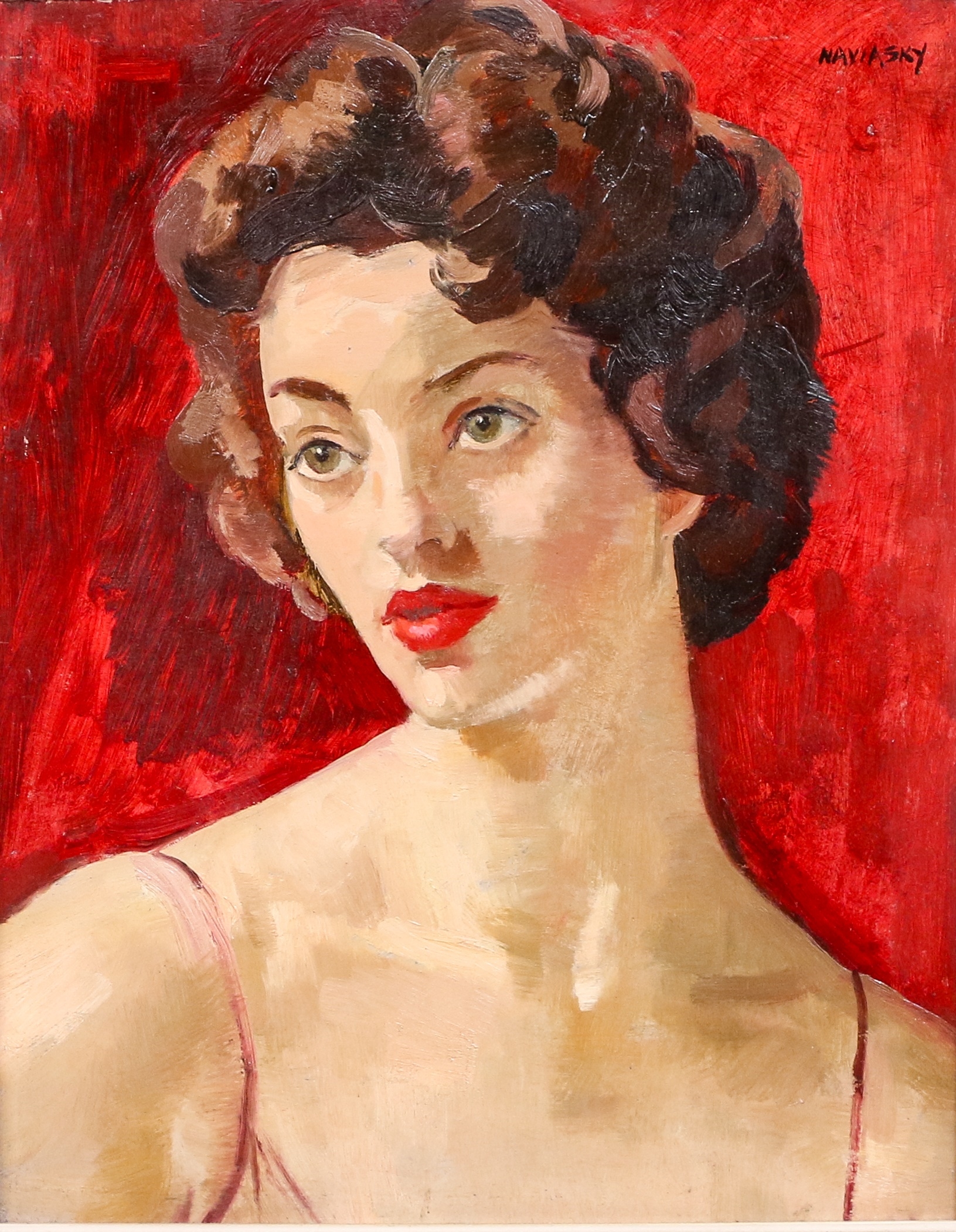 Philip Naviasky | Portrait of a young women, head and shoulders | MutualArt
