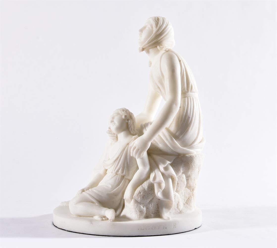 Joseph Gott | A CARVED MARBLE FIGURE OF 'HAGAR AND ISHMAEL' | MutualArt