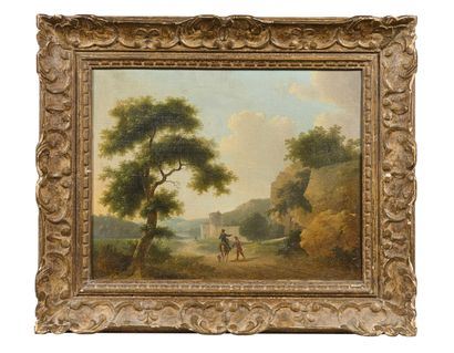 Philippe Budelot | Country landscape with rider and hunter on the way. | MutualArt