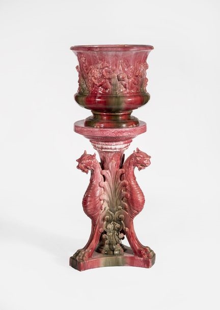 Clément Massier | Important planter on pedestal and its base formed of ...