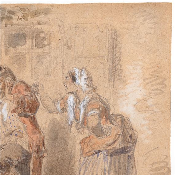 Louis Huard | Showing a scene of three men drinking | MutualArt