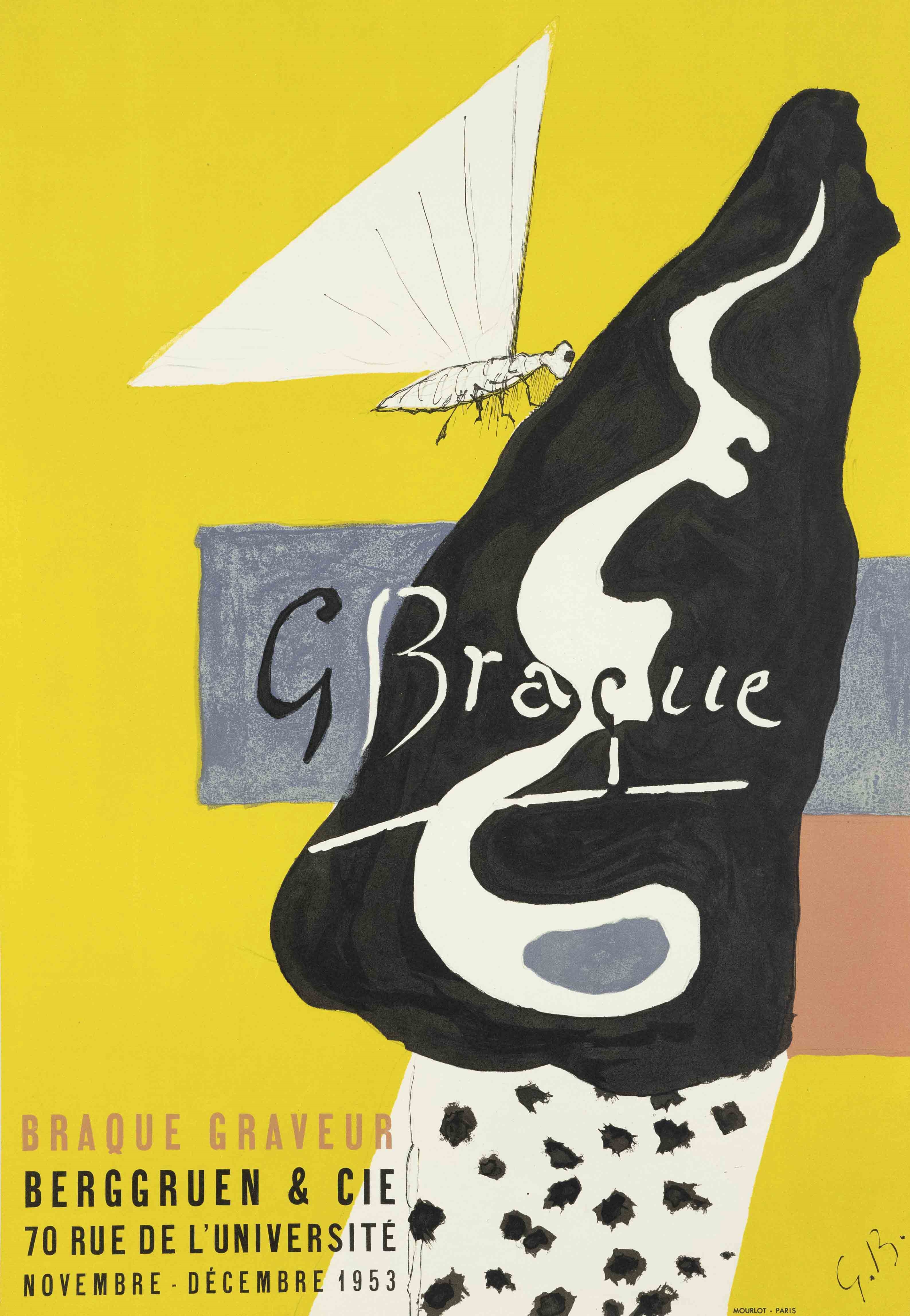 Georges Braque | Mixed lot of 6 exhibition posters from the 1950-70s ...