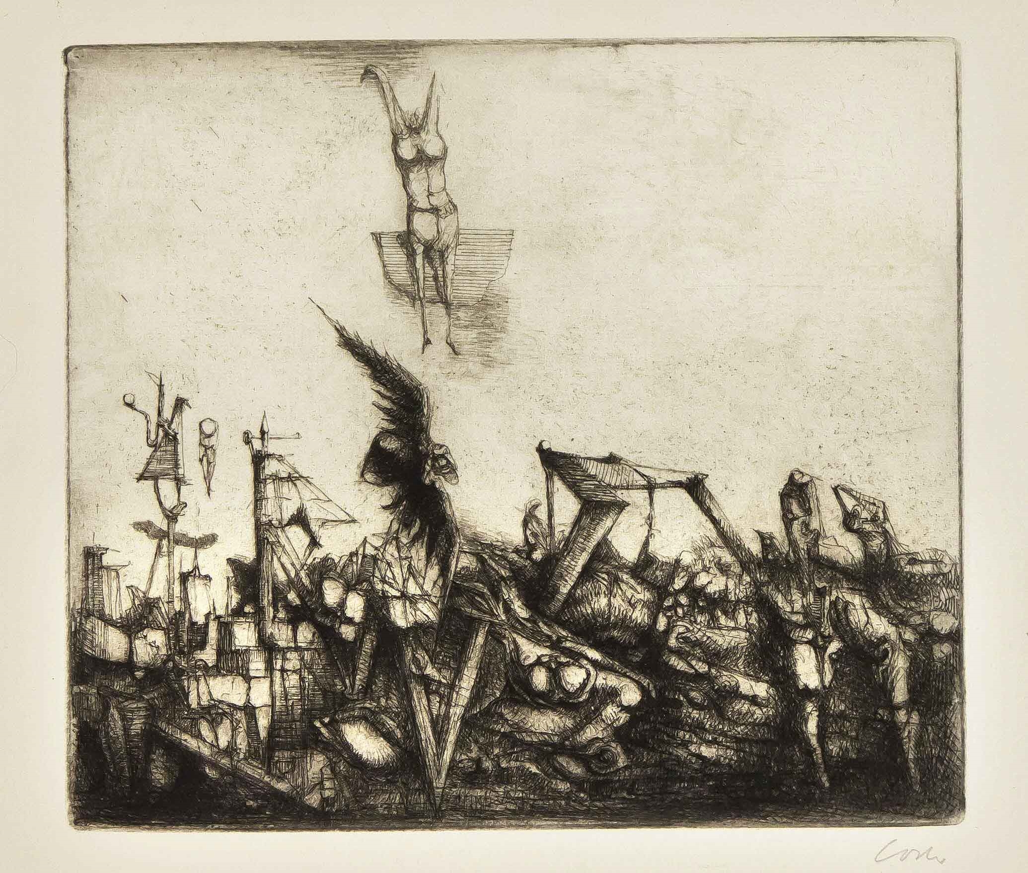 Otto Coester | set of 5 etchings with surreal motifs | MutualArt