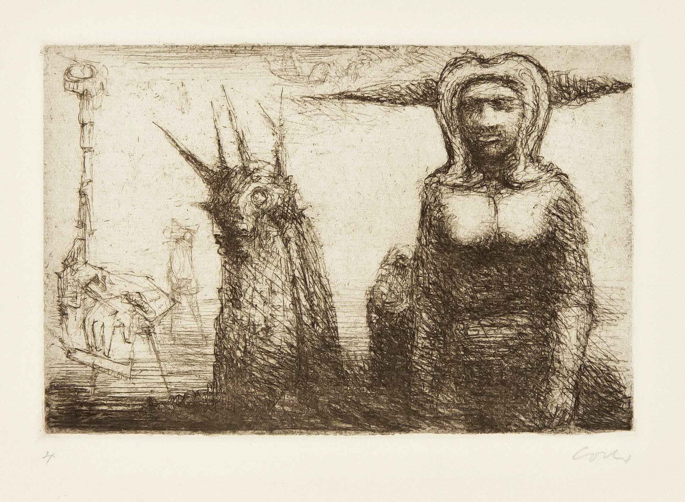 Otto Coester | set of 5 etchings with surreal motifs | MutualArt