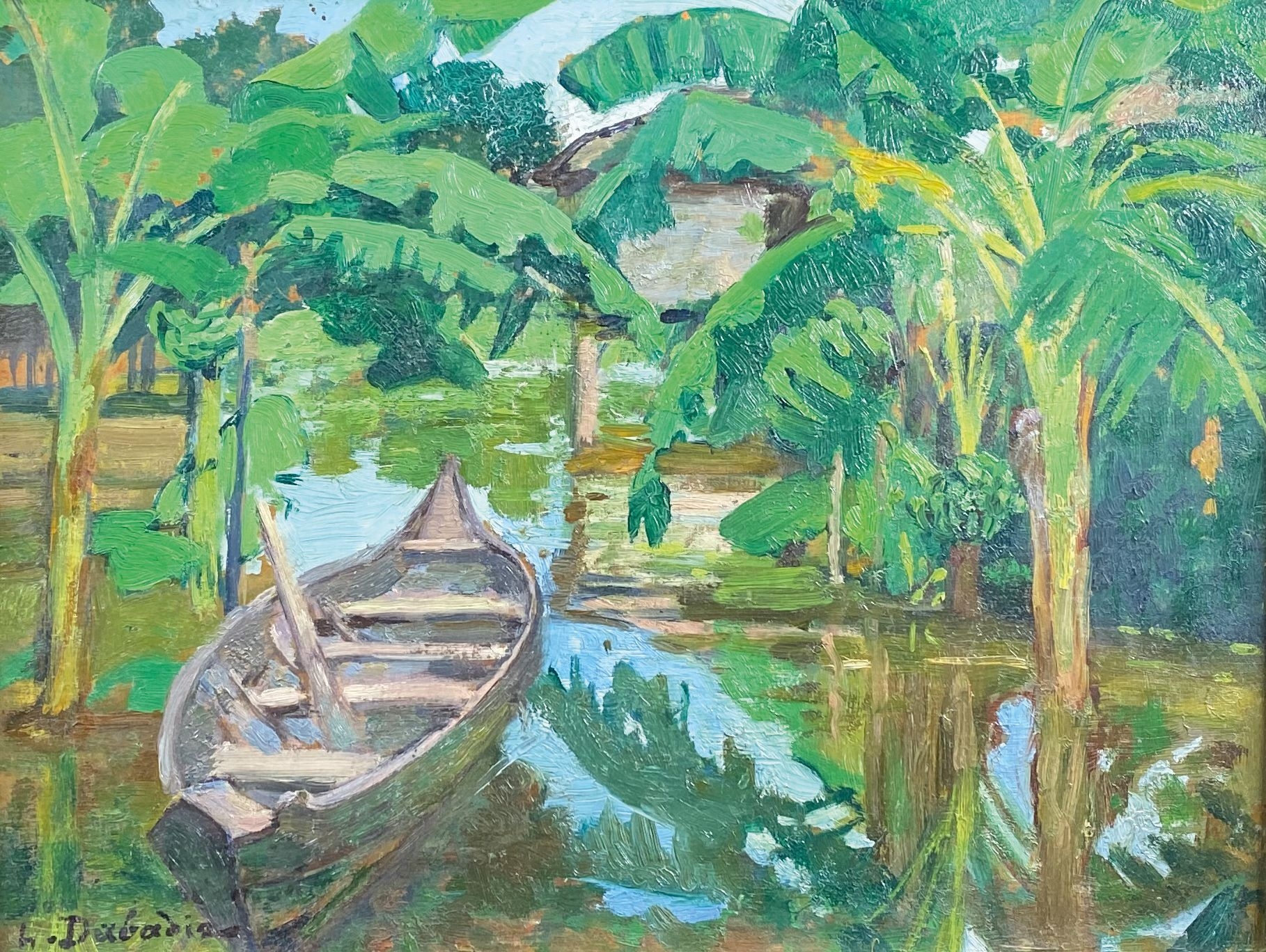 Henri Dabadie | Flooded Village on the Mekong River (1928) | MutualArt