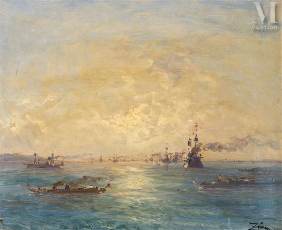 Félix Ziem | Bâtiments dans la rade de Toulon | MutualArt