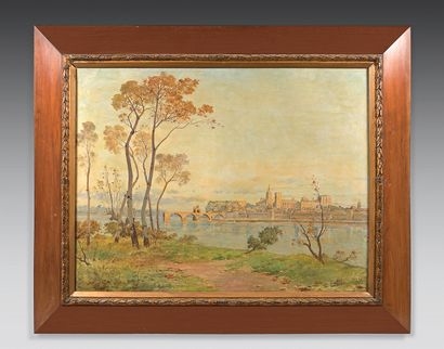 Jean Baptiste Brunel | View of the bridge of Avignon (1904) | MutualArt