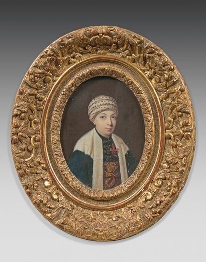 Louis François Aubry | Portrait of a young boy in oriental costume ...