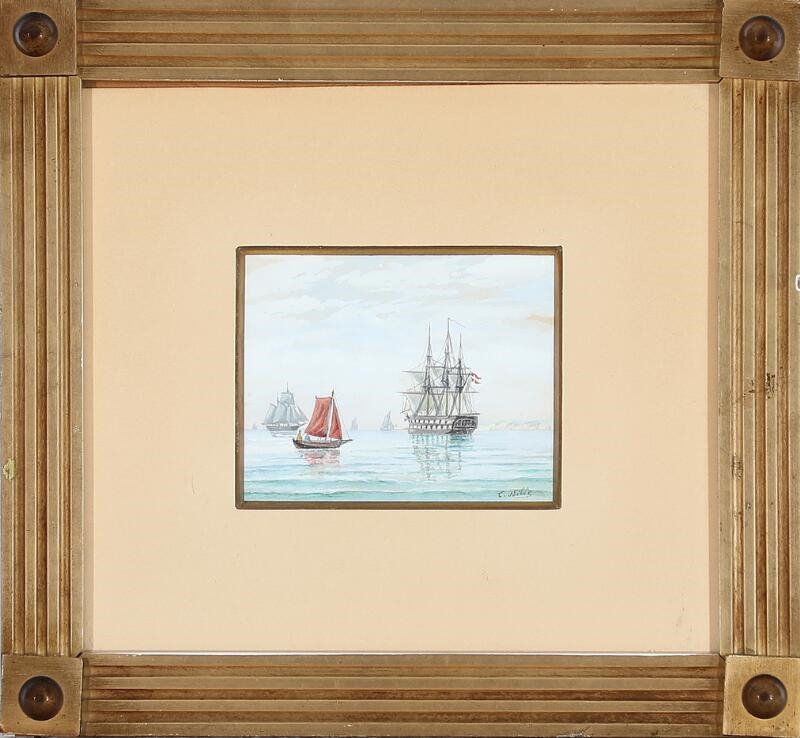 Carl Ludwig Bille | Danish sailing ships off a coast | MutualArt