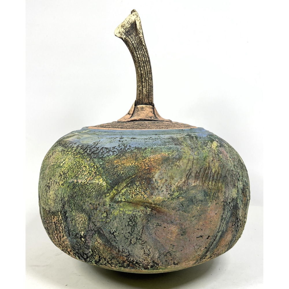 Syd Carpenter | Syd Carpenter pottery covered vessel. Gourd style form ...