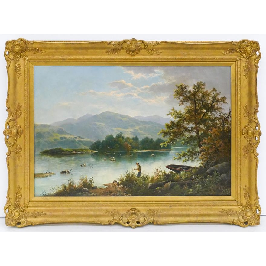 Edgar Longstaffe | River Landscape with Fisherman | MutualArt