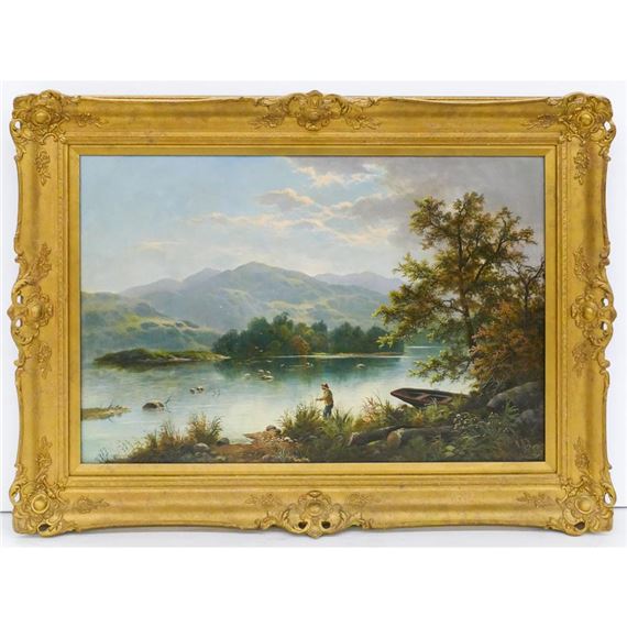 Edgar Longstaffe | River Landscape with Fisherman | MutualArt