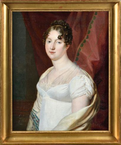 French School, 19th Century | Portrait of a lady in a white dress (1810 ...