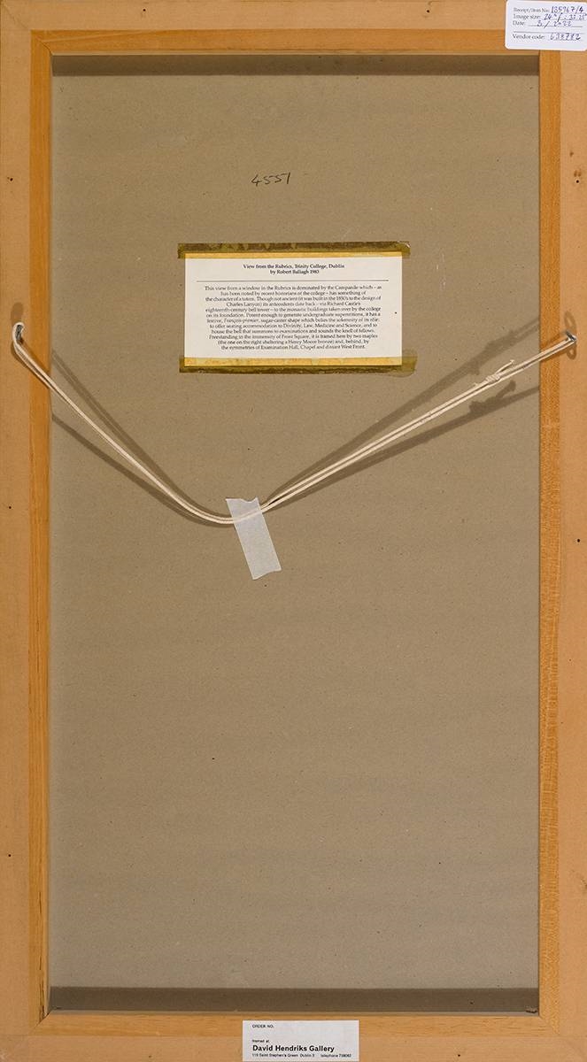Robert Ballagh | VIEW FROM THE RUBRICS, TRINITY COLLEGE, DUBLIN (1983 ...