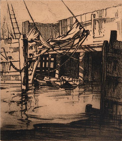 John Charles Goodchild | Moorings at Port Adelaide (1925) | MutualArt