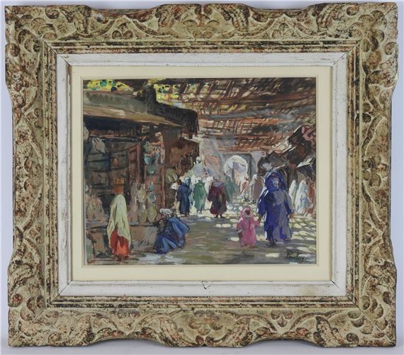 Henri-Jean Pontoy | Animated Souk, Fez | MutualArt