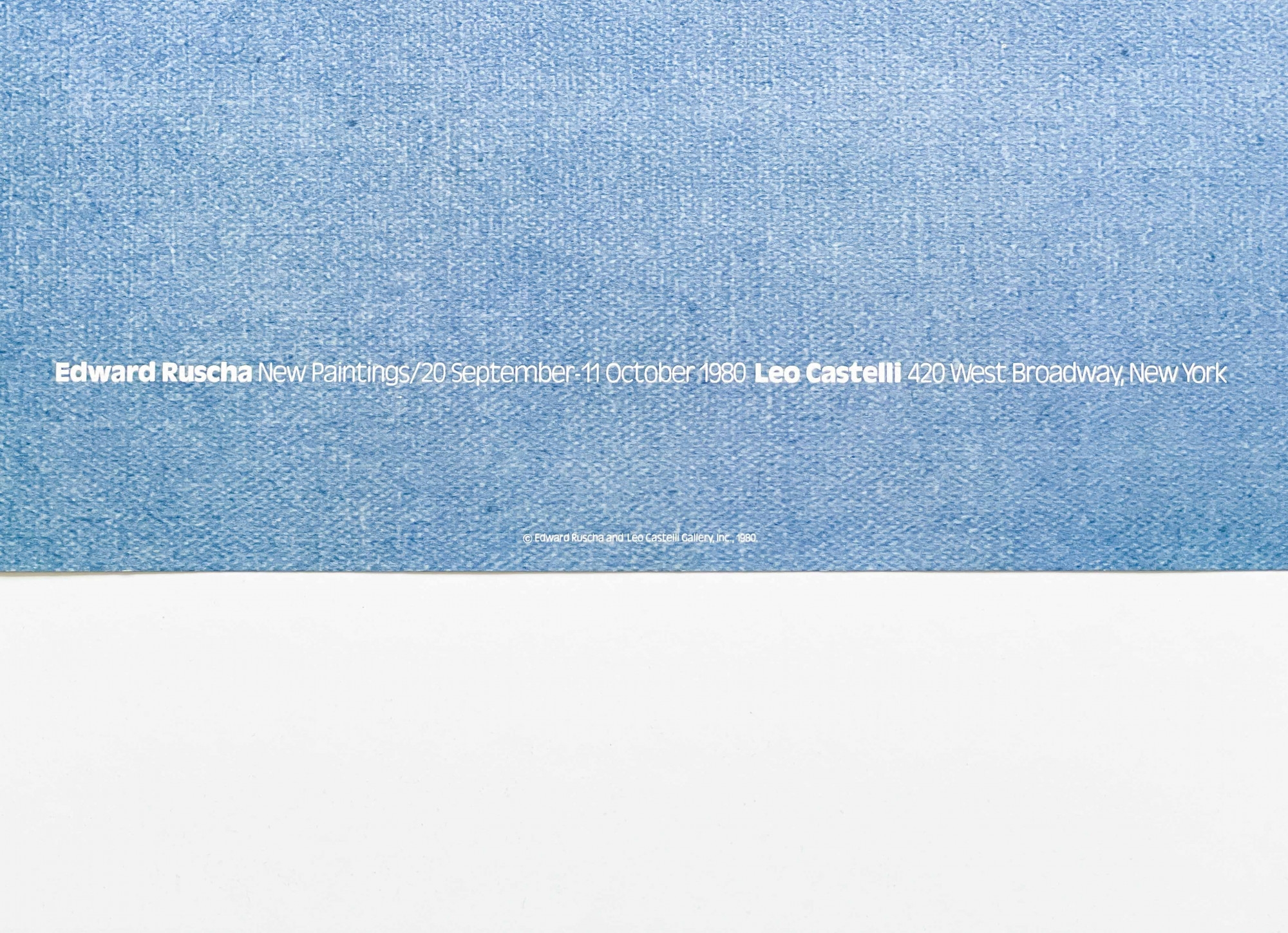 Ed Ruscha | Exhibition Poster for New Paintings, Leo Castelli Gallery ...