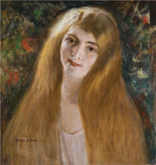 Tadé Styka | PORTRET MŁODEJ KOBIETY | MutualArt