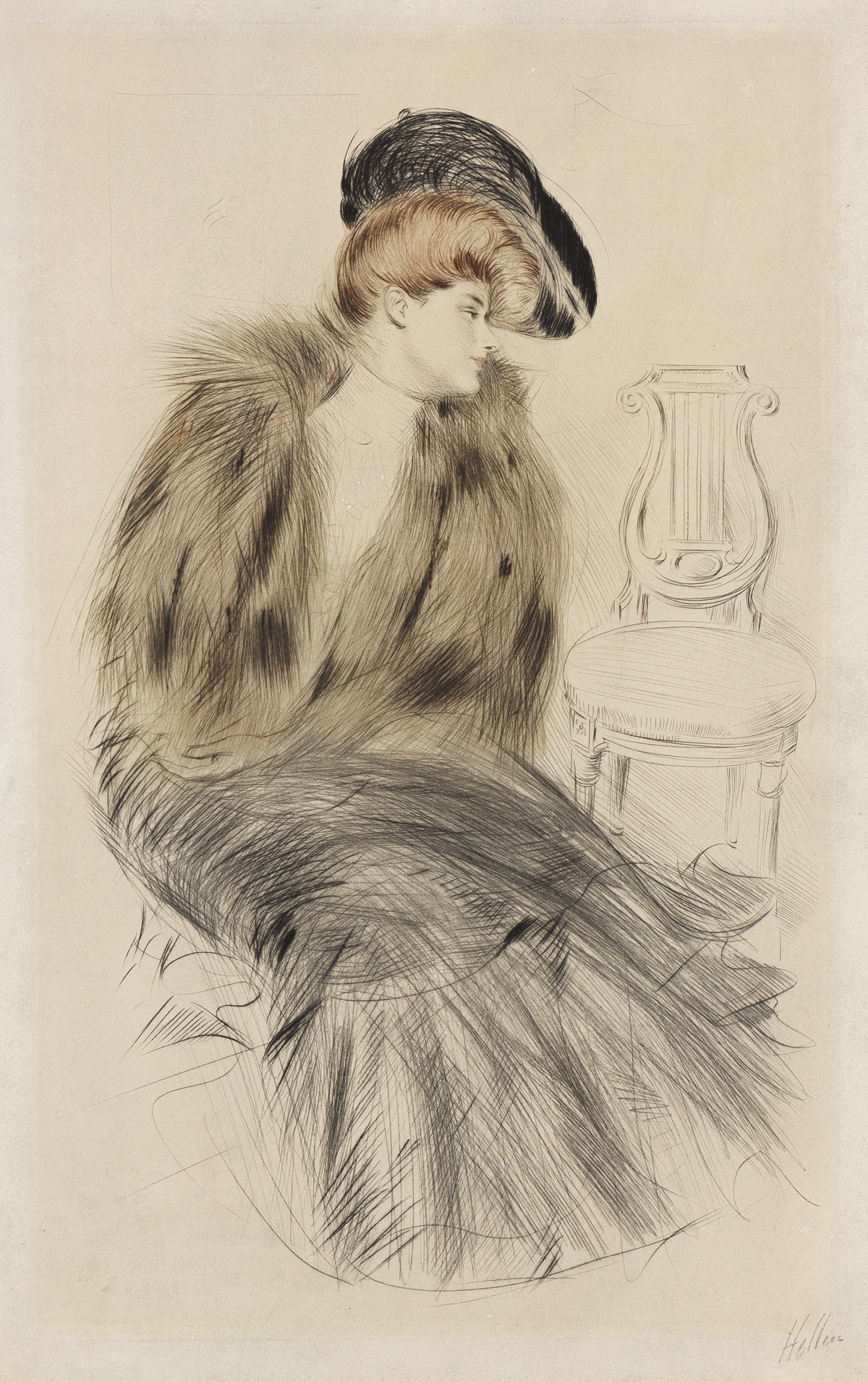 Paul César Helleu | Madame Helleu au Chapeau (Circa 1900) | MutualArt