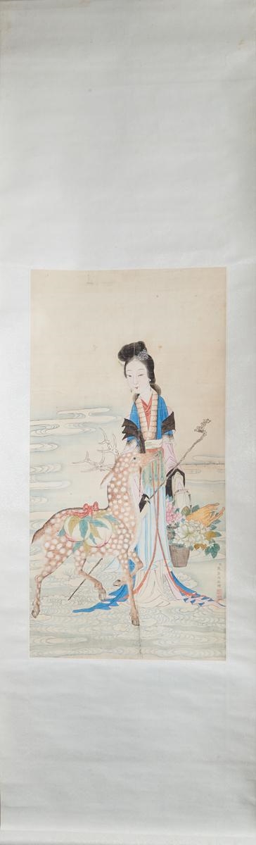 Jiao Bingzhen | A Chinese Painting of Celebrating Longevity on silk ...