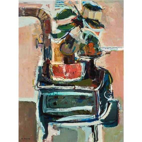 Robert Frame | Still Life and the Log Wood Stove | MutualArt