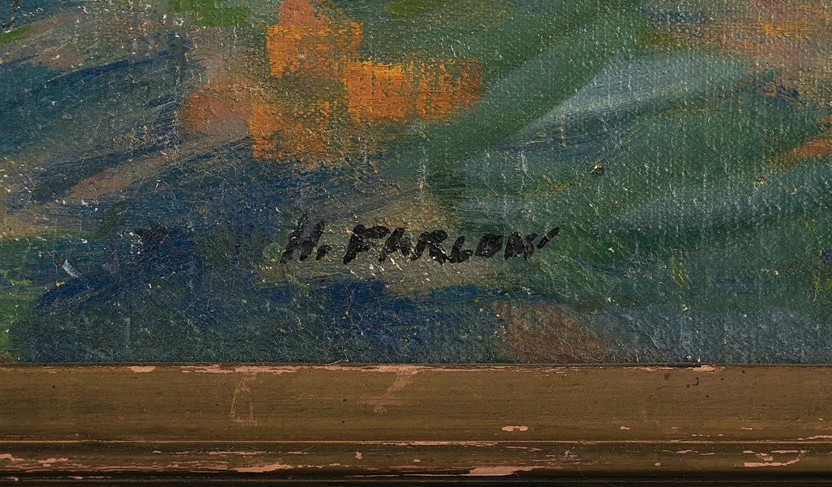 Harry Farlow | Young Girl Seated on a Floral Sofa | MutualArt