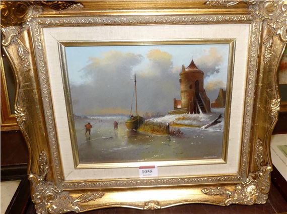 Max Brandrett | Max Brandrett - Dutch canal in winter | MutualArt