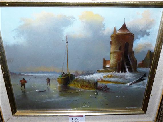 Max Brandrett | Max Brandrett - Dutch canal in winter | MutualArt