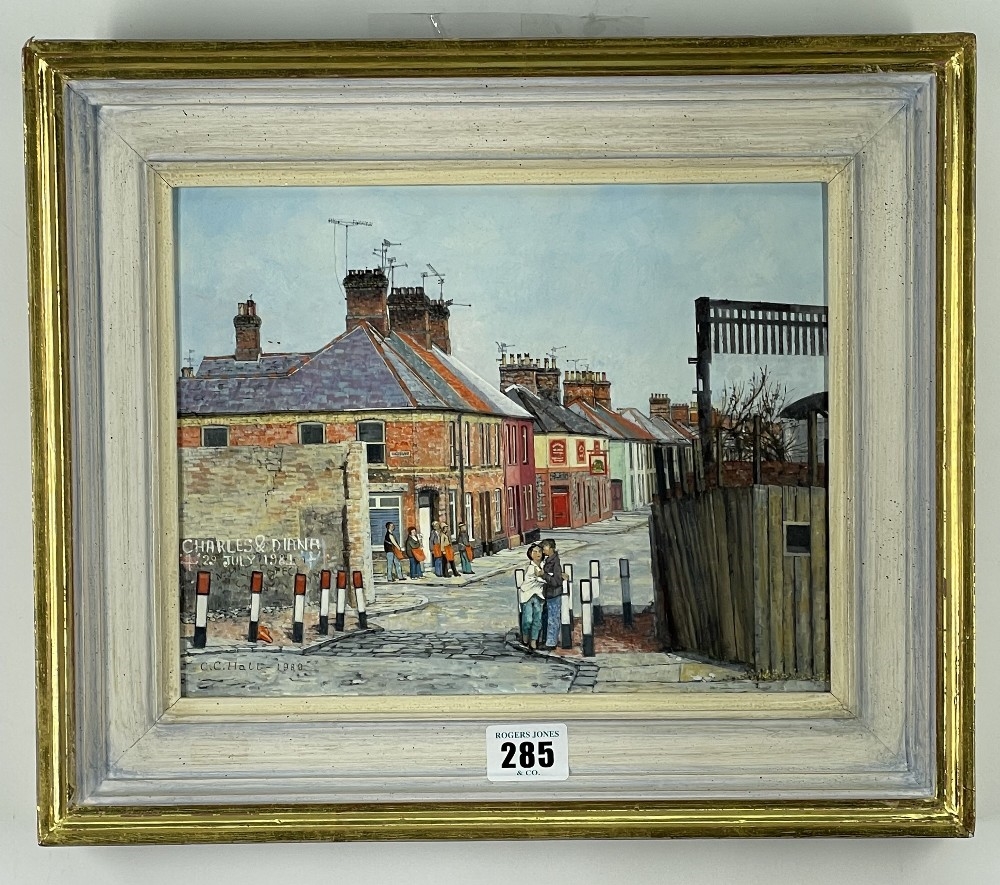 Christopher Compton‏ Hall | Cardiff street scene with figures and ...