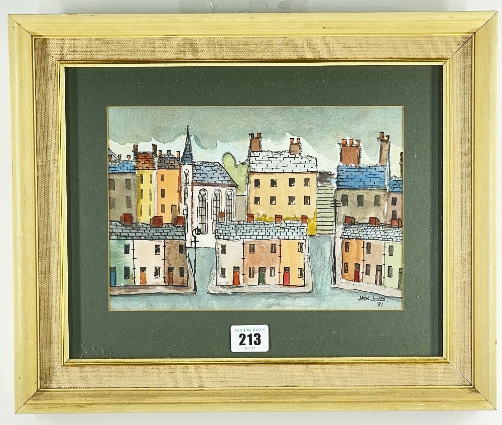 Jack Jones | Terraced houses with chapel (1980) | MutualArt