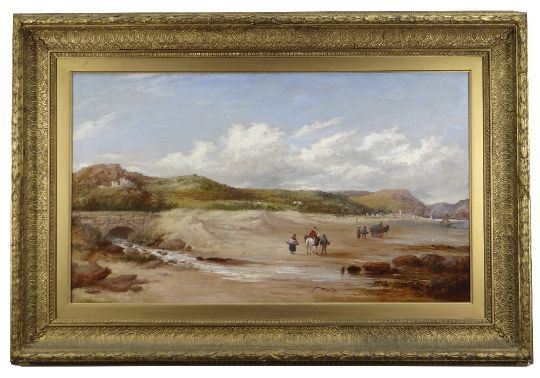 Edward F. D. Pritchard | Beach landscape with figures (1873) | MutualArt