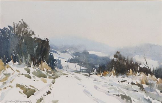 Edward Wesson | Snow on the Pilgrim's Way, | MutualArt