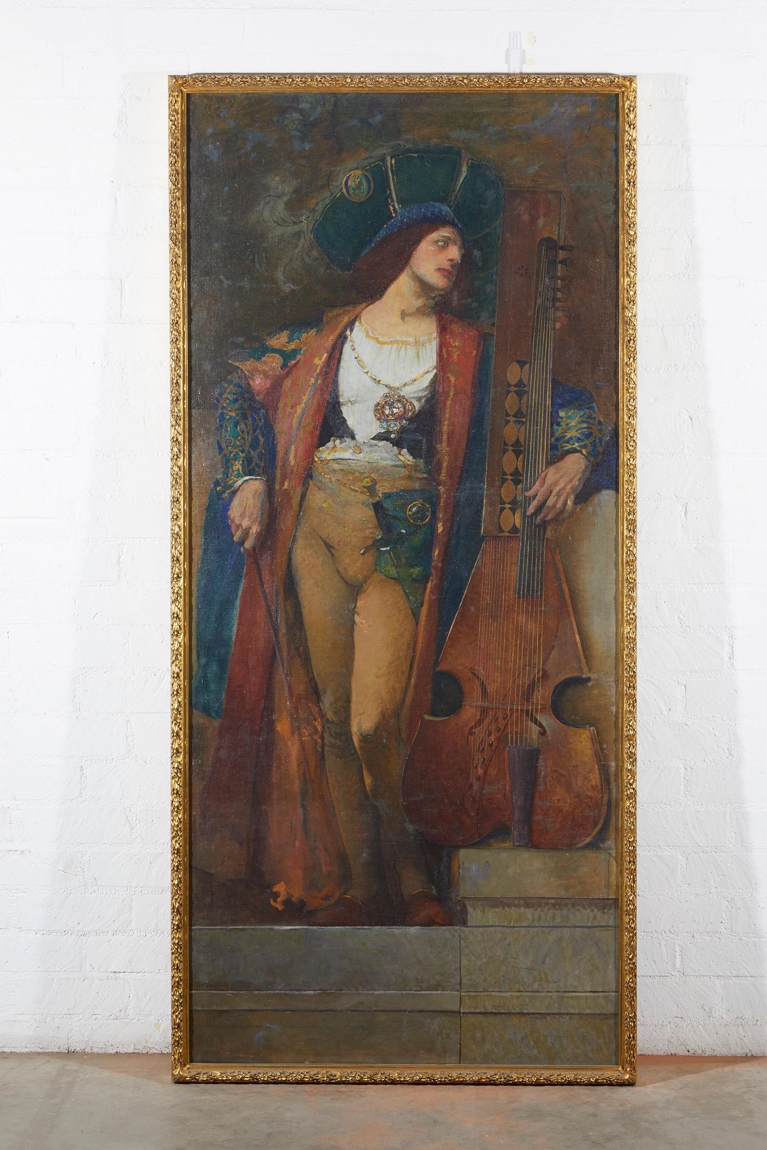 Edwin Howland Blashfield | Renaissance violone player (1915) | MutualArt