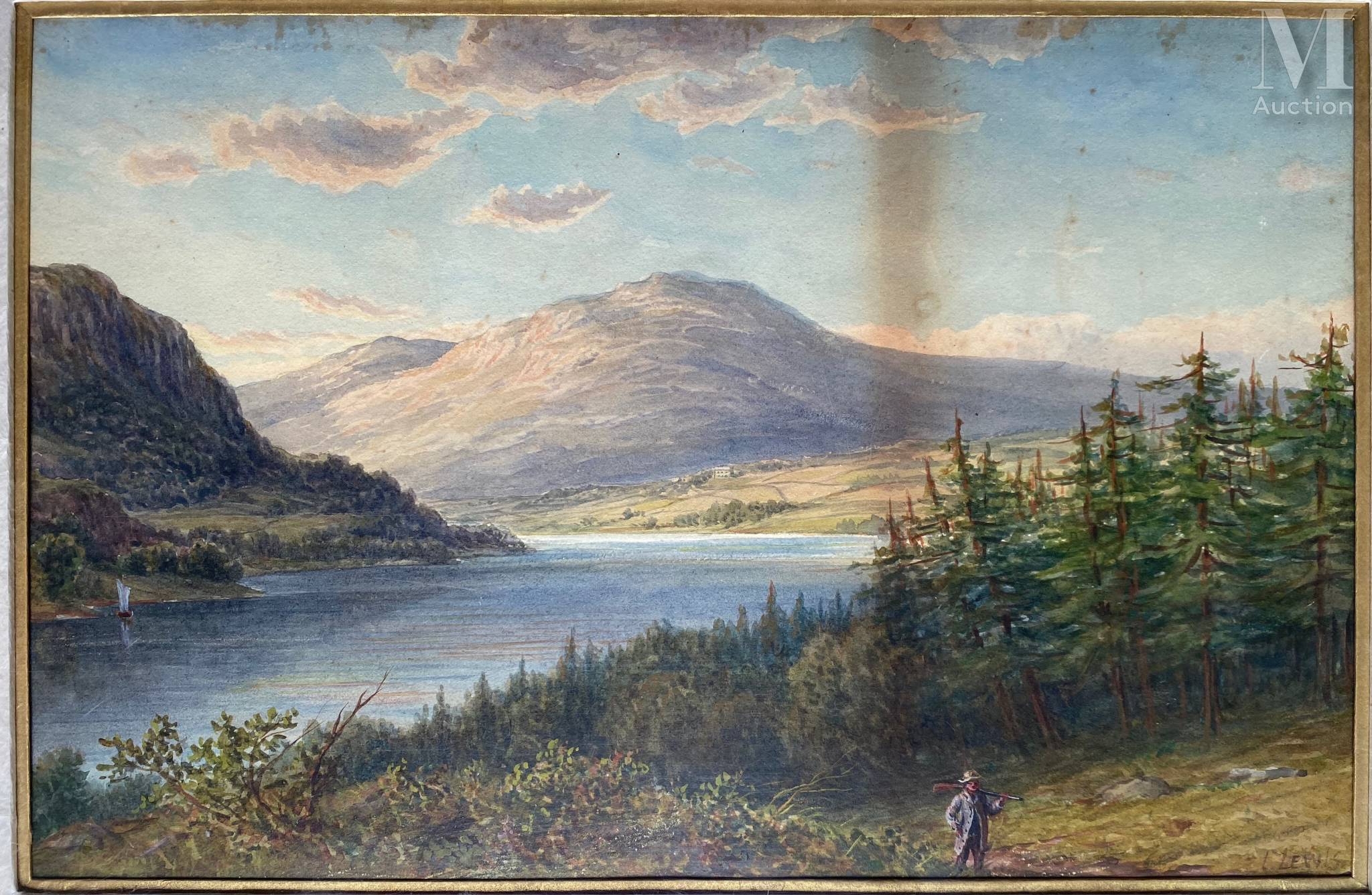 Lennard Lewis | Chasseur devant le Loch Lubnaig, en Ecosse | MutualArt