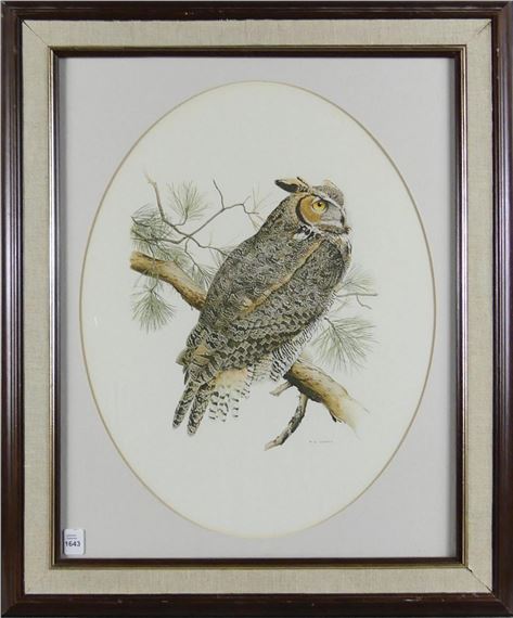 Michael J. Loates | image of a great horned owl | MutualArt