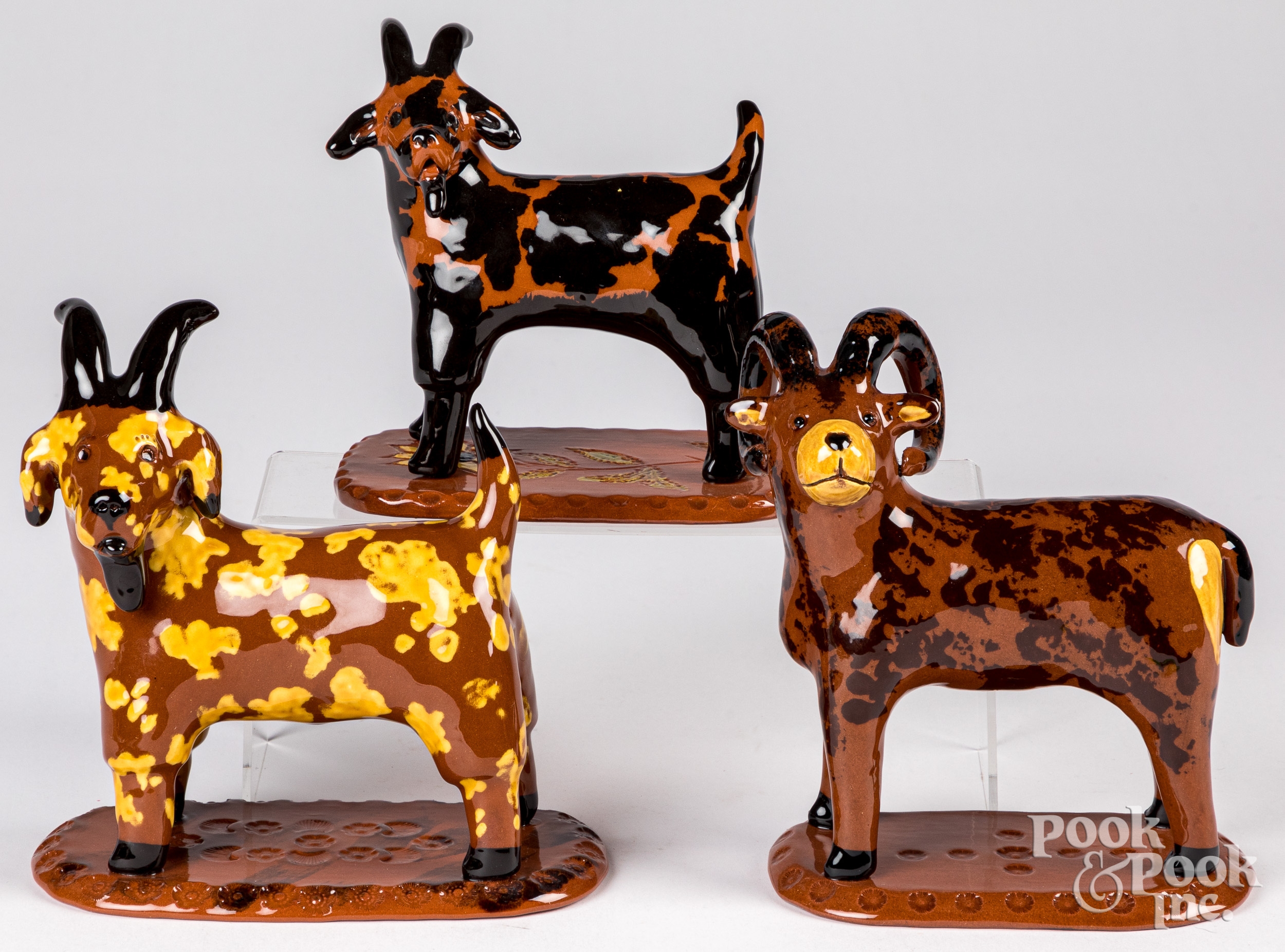 Lester Breininger | Three Lester Breininger redware goats | MutualArt